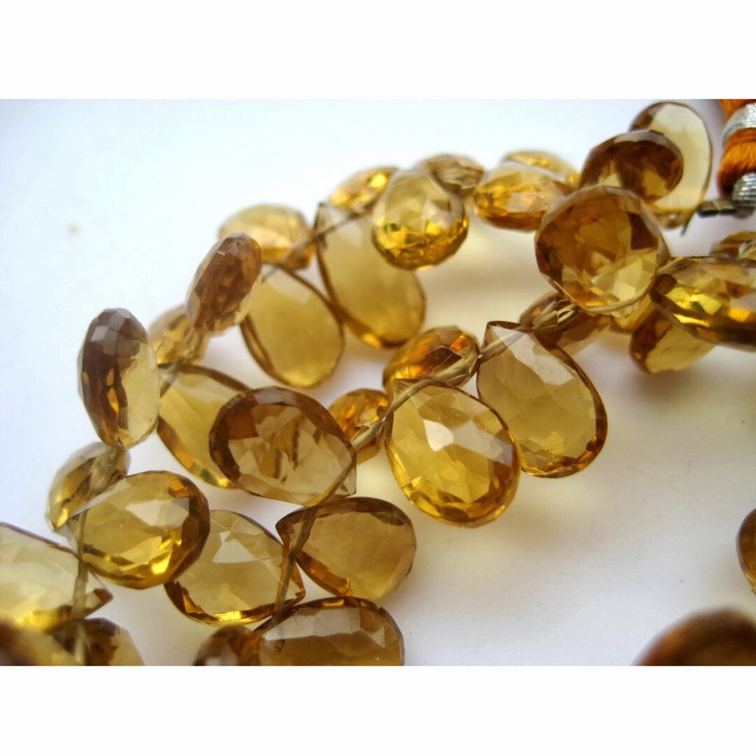 5x8mm to 7x11mm Beer Quartz Beads, Beer Quartz Faceted Pear Briolette ...