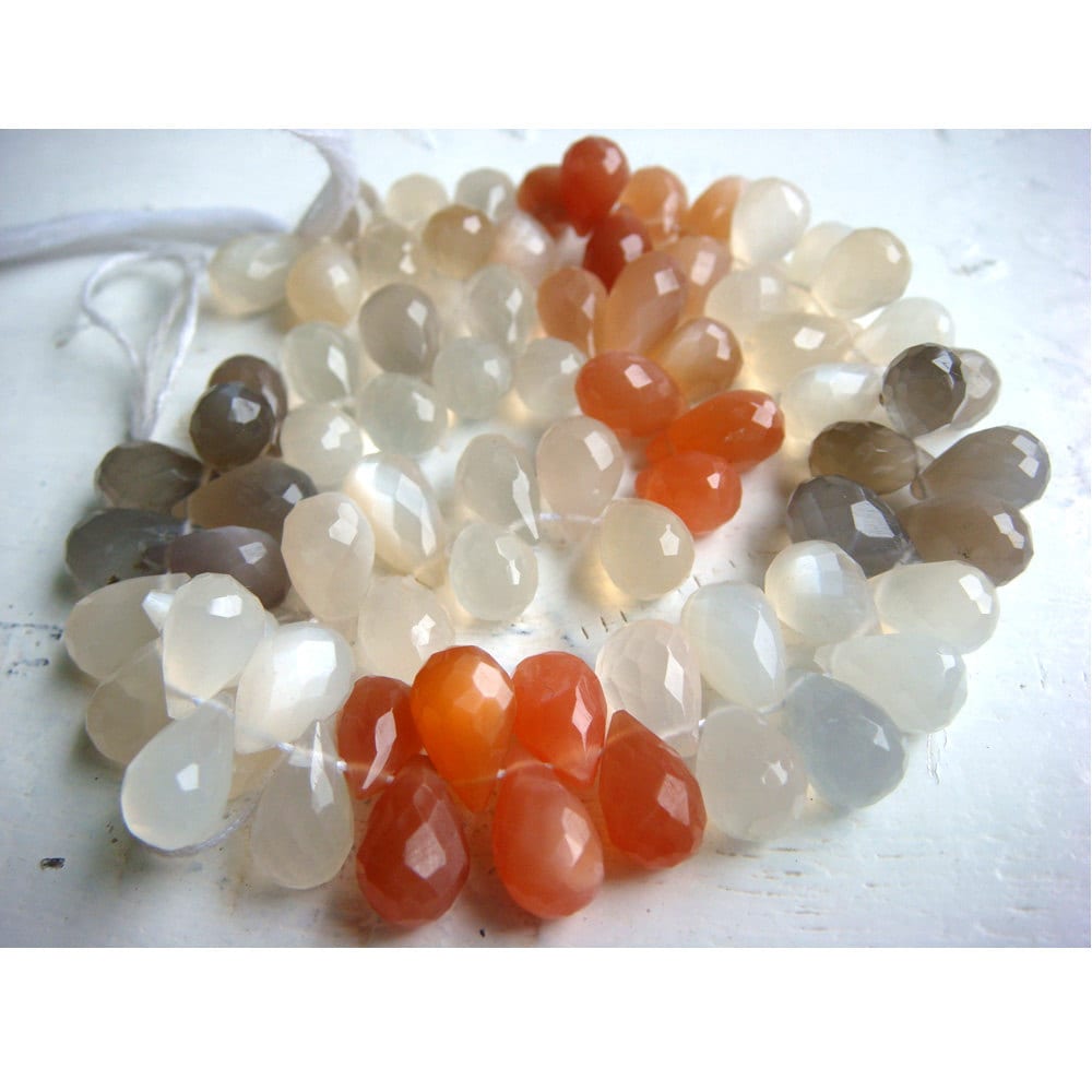 7x10mm Multi Moonstone Faceted Tear Drops Multi Moonstone - Etsy