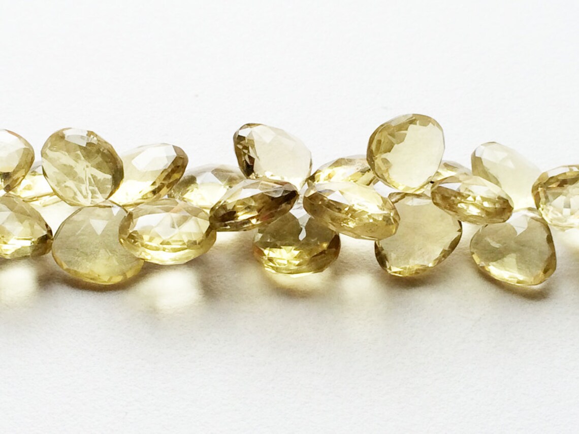 14-19mm Lemon Quartz Faceted Heart Beads Faceted Lemon Quartz - Etsy