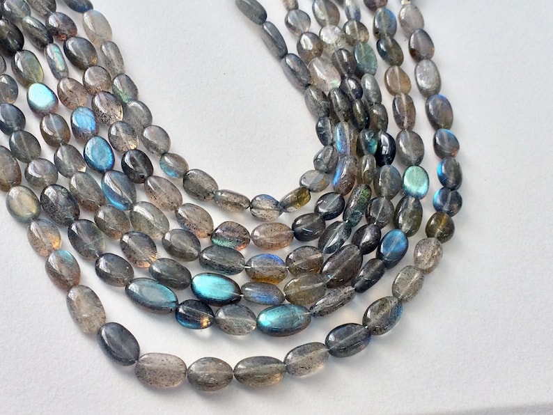 5-11mm Labradorite Plain Oval Beads Blue Fire Gemstones - Etsy