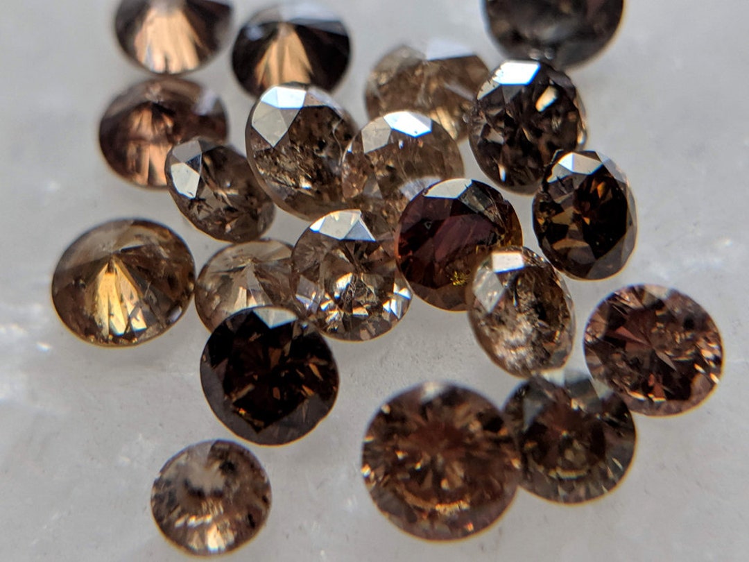 2.5-3mm Cognac Diamond, Solitaire Diamond, Polished Diamond, Faceted ...