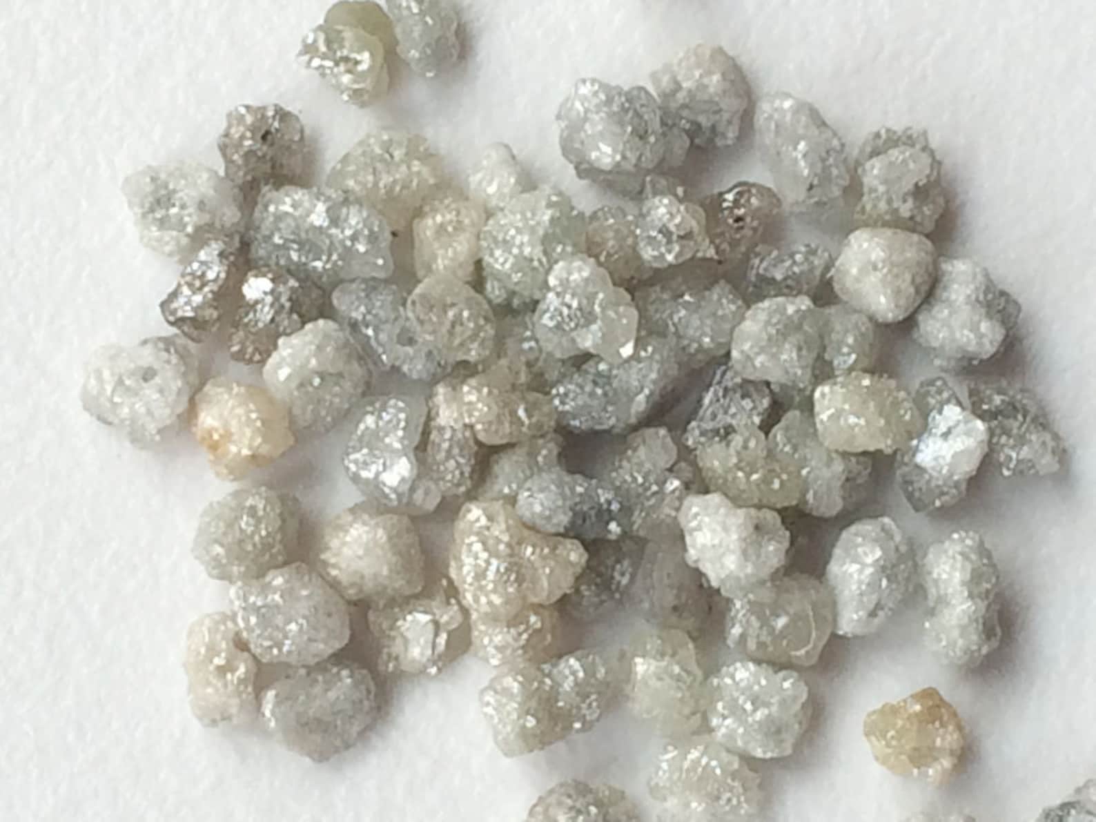 2-5mm Sparkling Grey Rough Diamond Grey Raw Diamond Uncut - Etsy