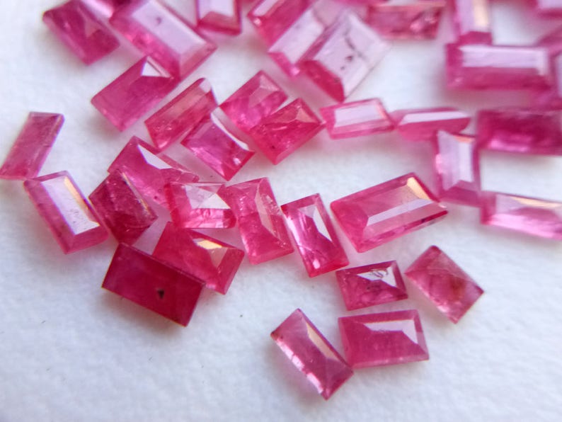 2x3mm 2.5x4mm Ruby Baguette Cut Stone Natural Ruby | Etsy