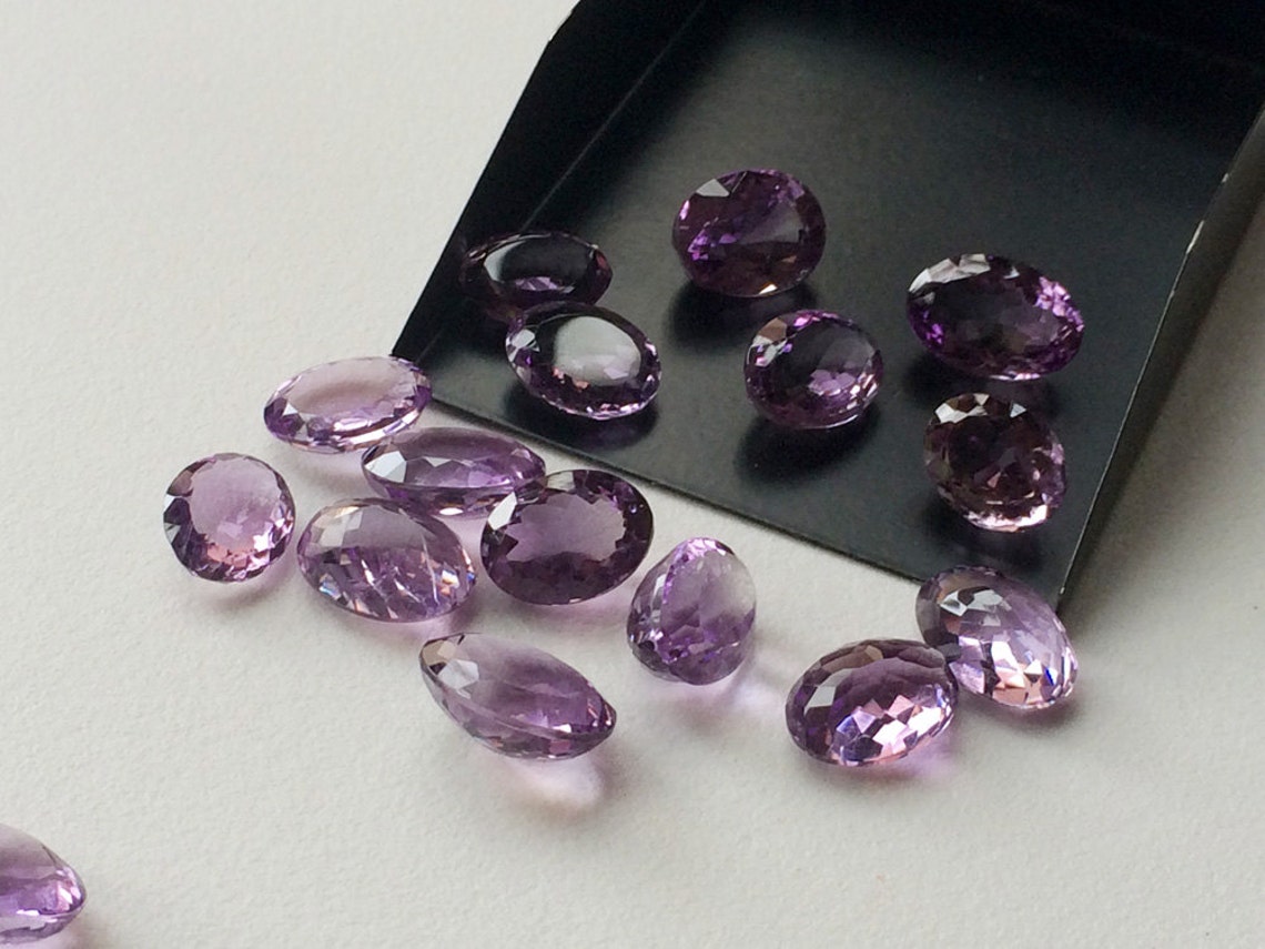 12-15mm Amethyst Cut Stone Lot Oval Cut Faceted Amethyst 5 - Etsy
