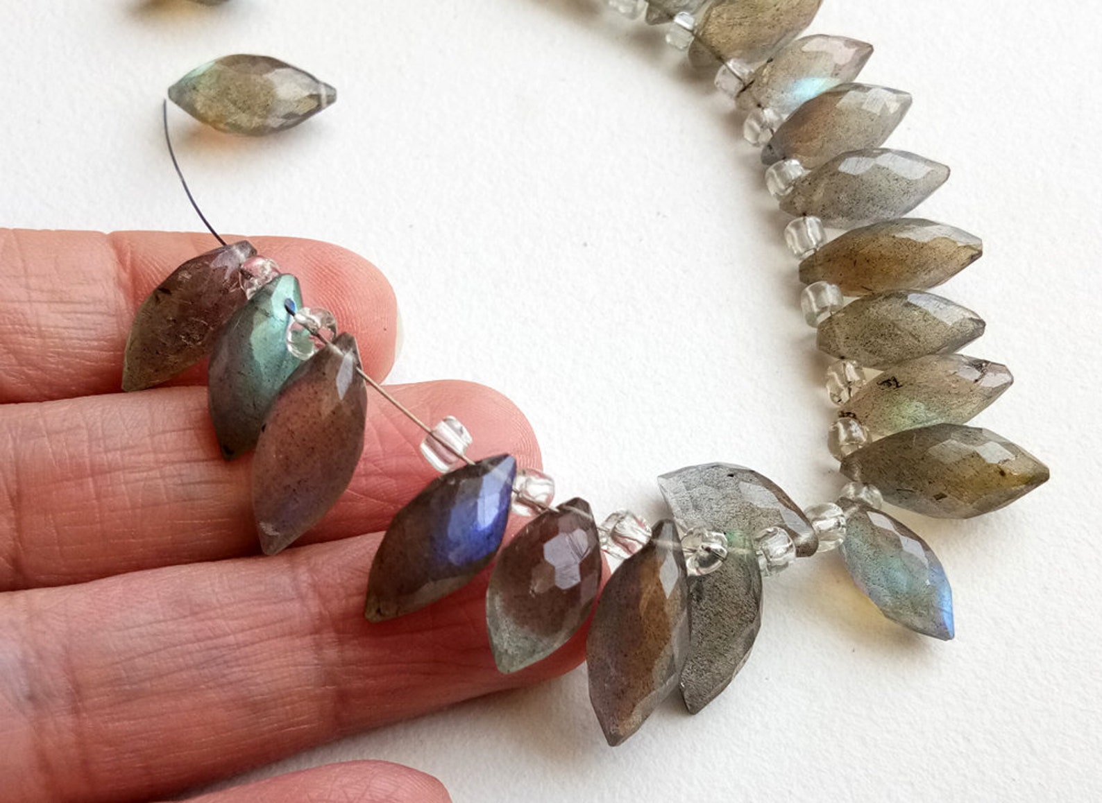 6x13mm 7x17mm Labradorite Faceted Marquise Natural | Etsy
