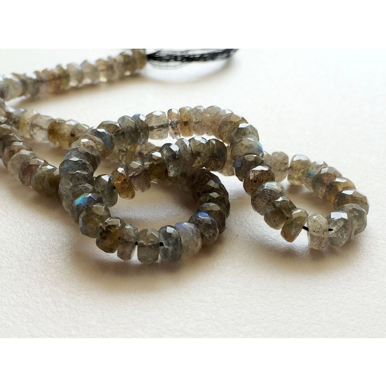 6mm Labradorite Faceted Rondelle Beads, Blue Fire Gem Stone ...