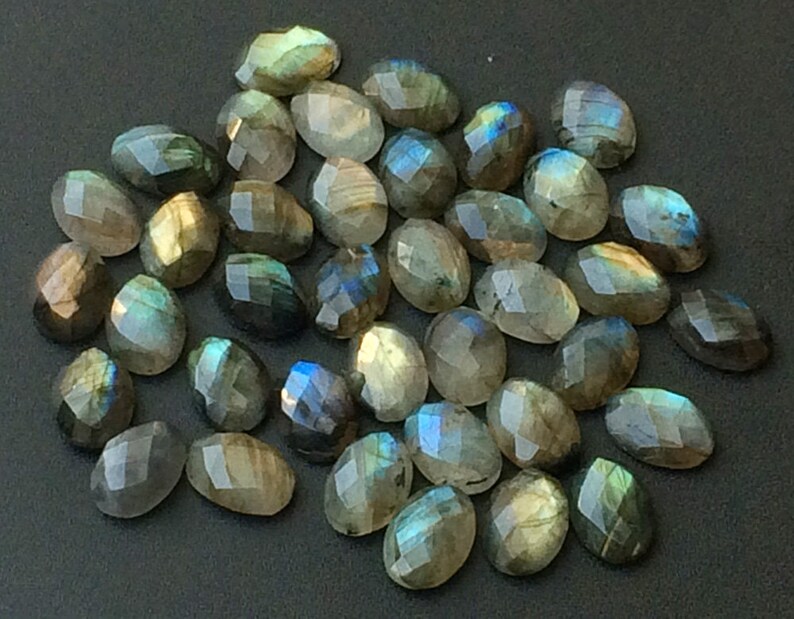 9x14mm Labradorite Rose Cut Oval Cabochons Labradorite - Etsy