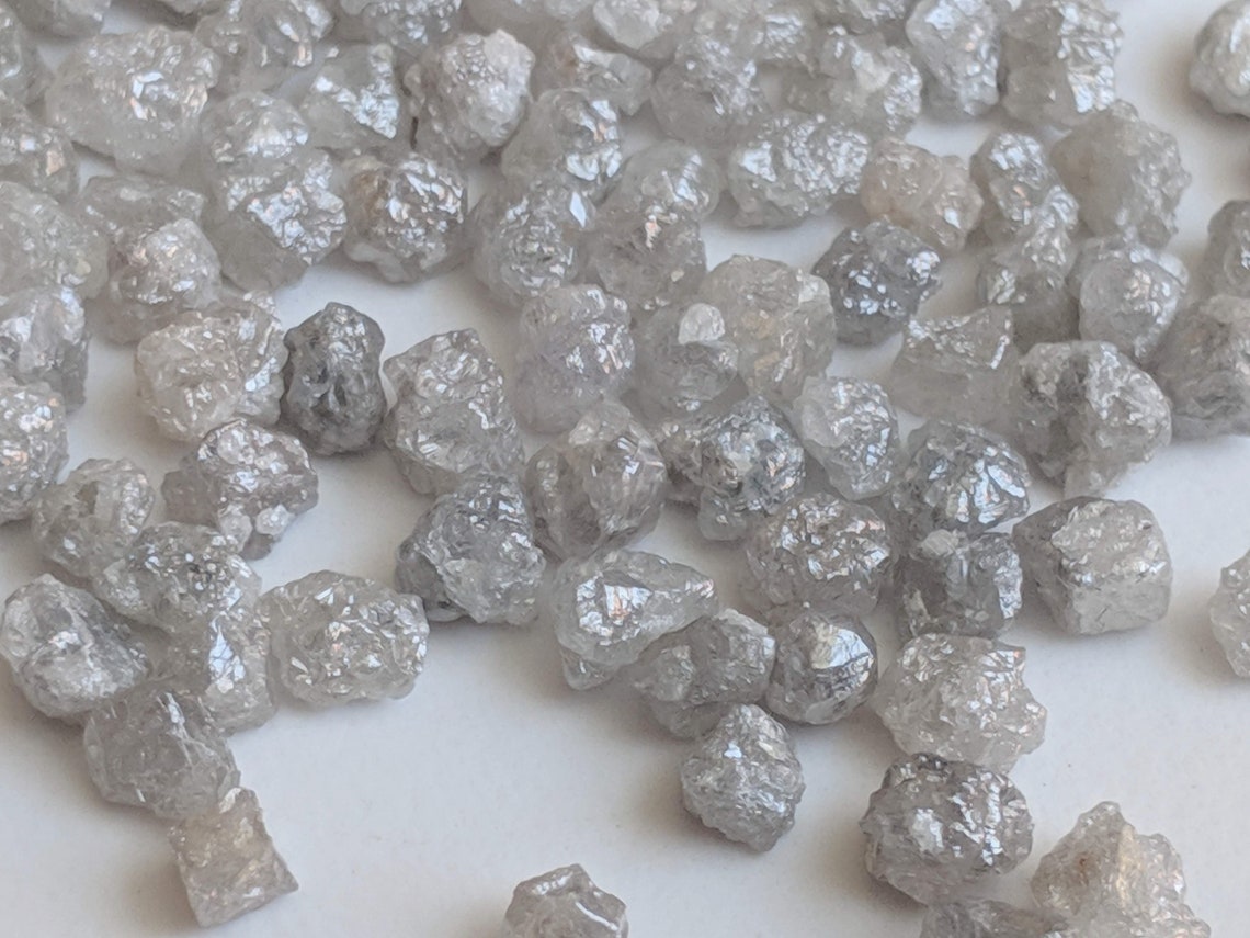 4-6mm Grey White Raw Diamond, Rough Diamonds, Diamond for Jewelry ...