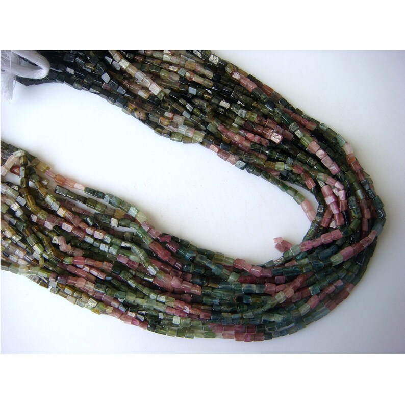 4mm Multi Tourmaline Cube Multi Tourmaline Rectangle Beads | Etsy