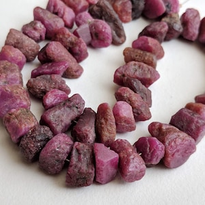 10-15mm Raw Ruby Stones, Natural Loose Raw Gemstone, Ruby Rough Beads ...