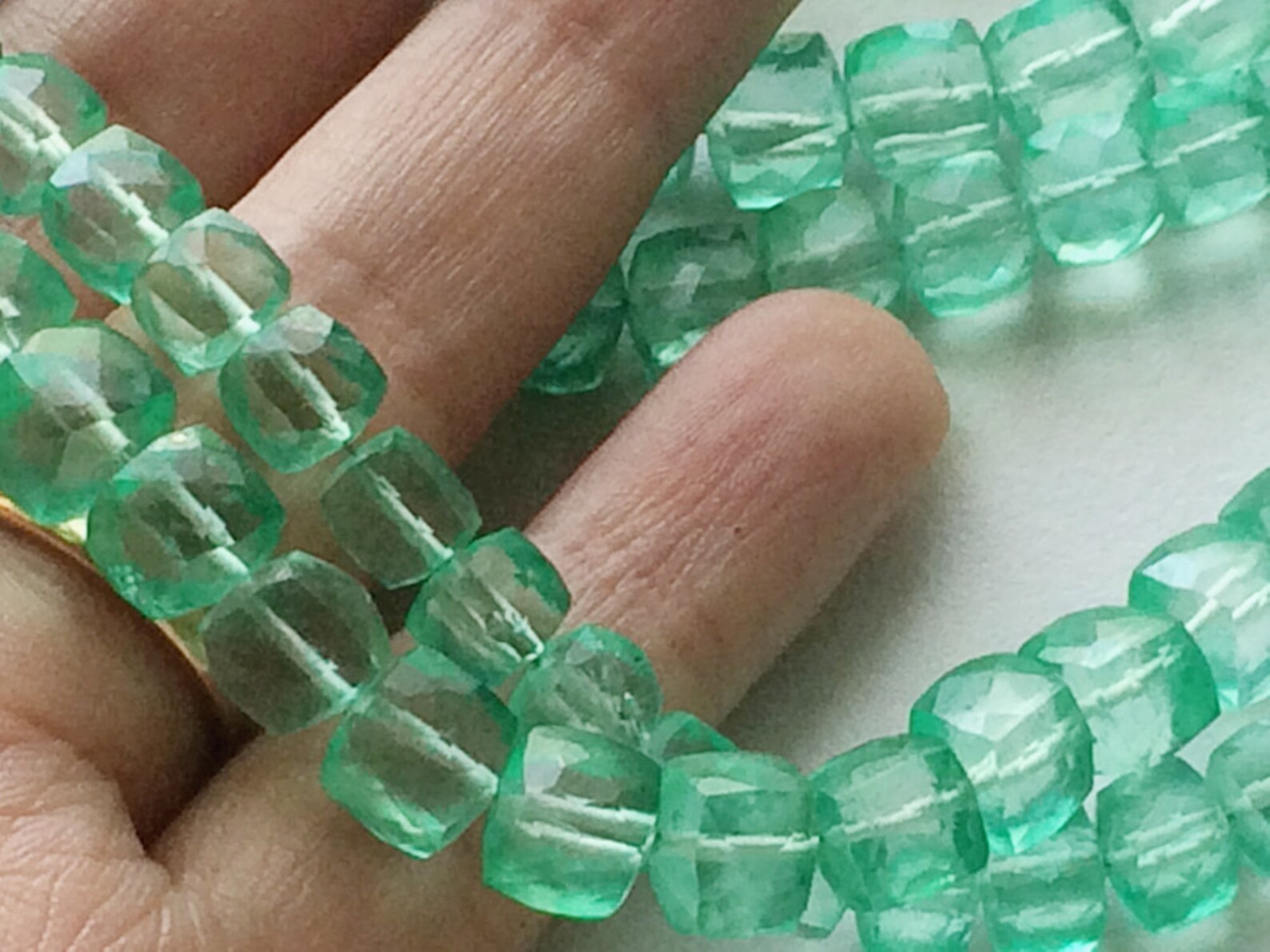 7-8mm Light Emerald Green Color Coated Crystal Quartz Faceted - Etsy
