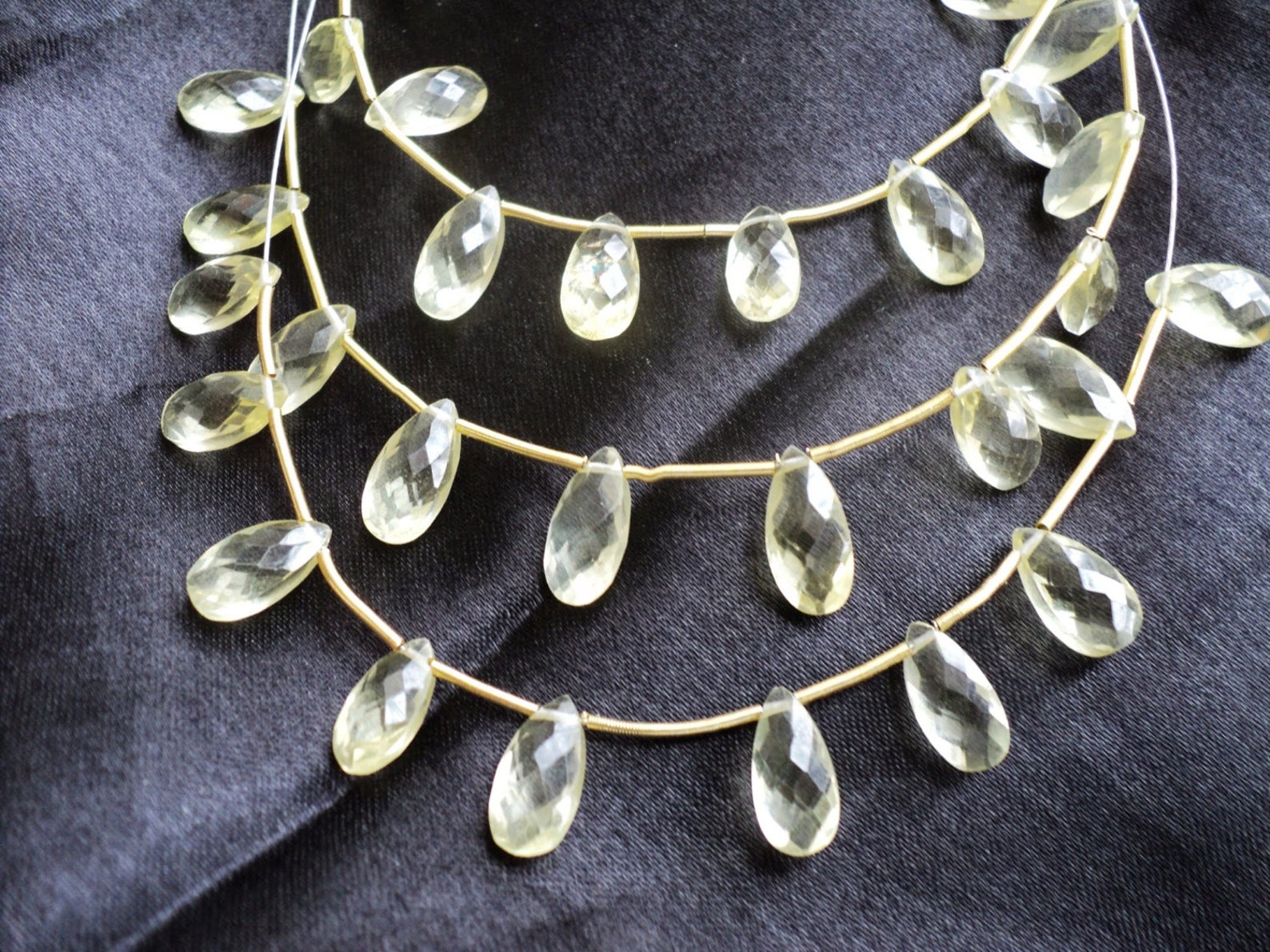 6x8mm Lemon Quartz Micro Faceted Pear Shaped Briolettes 10 | Etsy