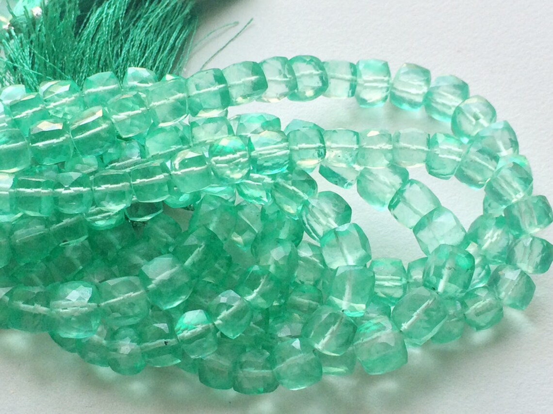 7-8mm Light Emerald Green Color Coated Crystal Quartz Faceted - Etsy