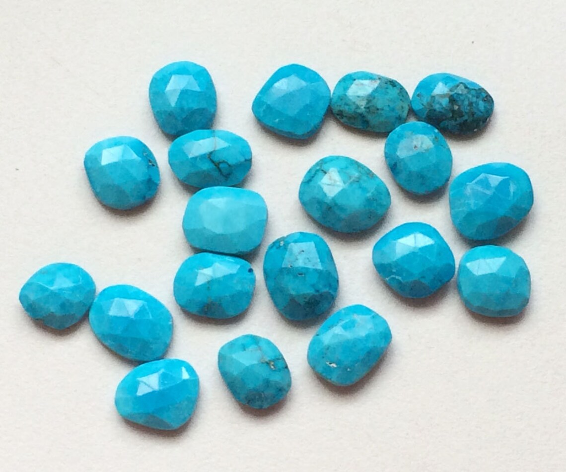 12-15mm Turquoise Rose Cut Cabochons Loose Chinese Turquoise - Etsy