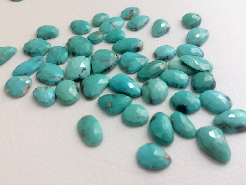 8-11mm Arizona Turquoise Rose Cut Cabochons, Natural Arizona Turquoise ...