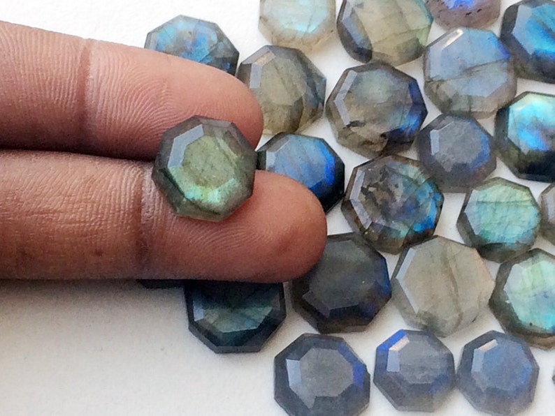 10-12mmlabradorite Octagon Cabochons, Labradorite Flat Back Cabochons ...