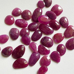 8-12mm Ruby Rose Cut Cabochons, Natural Ruby Rose Cut Flat Back ...