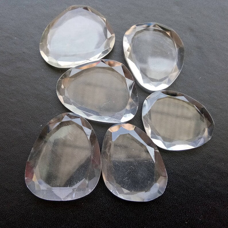 22-30mm Crystal Quartz Flat Back Cabochons Natural Table Cut | Etsy