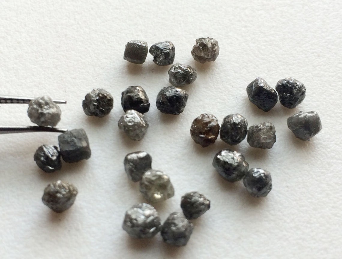 3-4mm Grey Round Raw Diamond Grey Rough Diamond Uncut - Etsy India