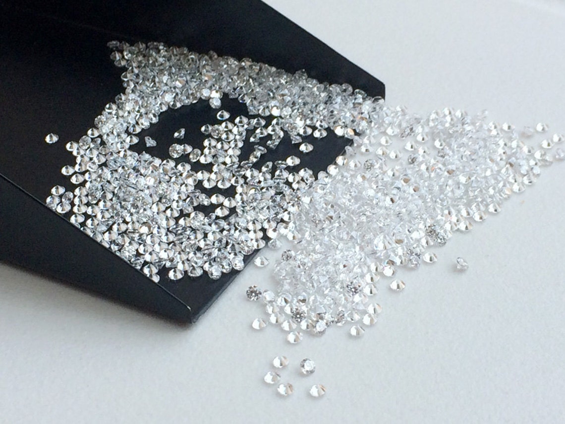 1mm Cubic Zirconia, Loose Round Zircon, Faceted Zirconia, Sparkling ...