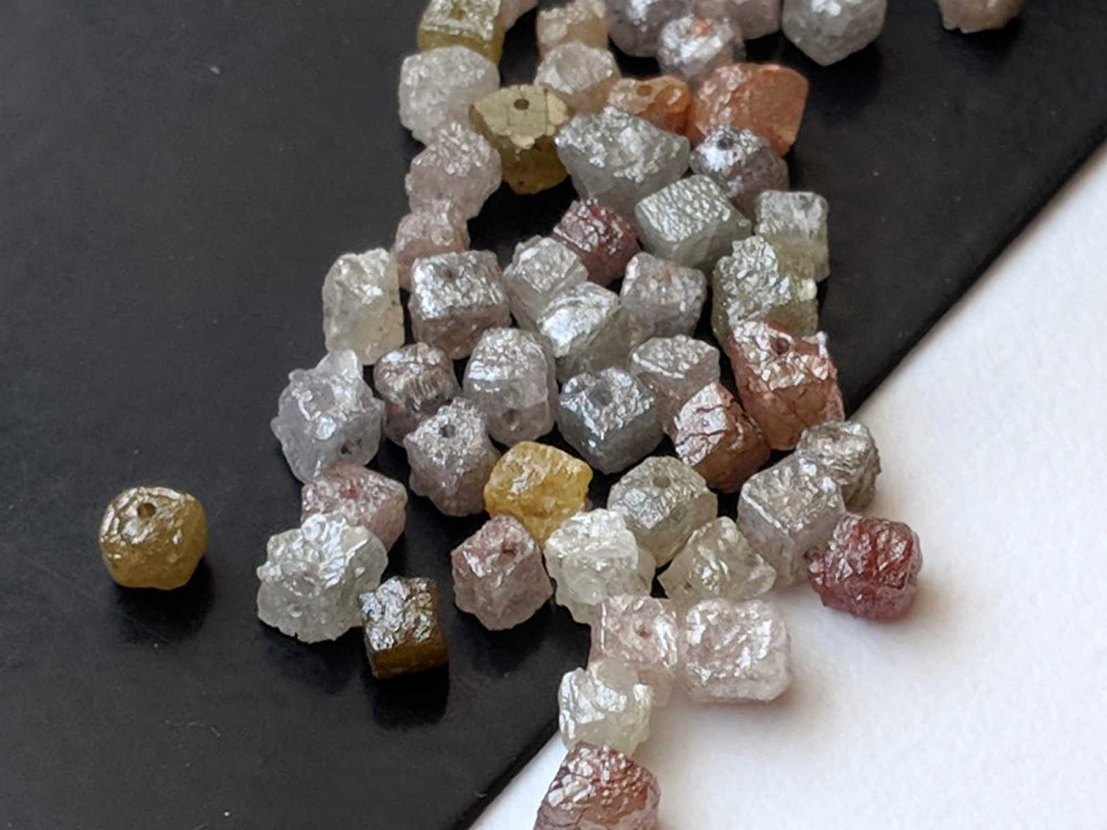 2.5-3mm Multi Color Rough Diamond Cube Drilled Natural Multi - Etsy