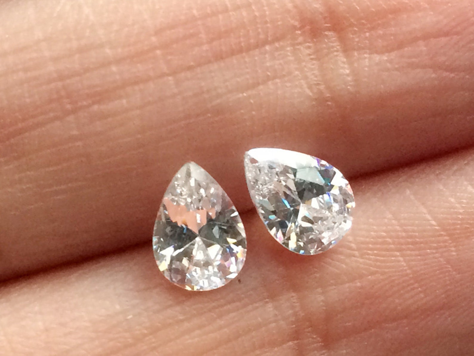 2x3mm Cubic Zirconia, Loose Pear Zircon, Faceted Zirconia, Sparkling ...