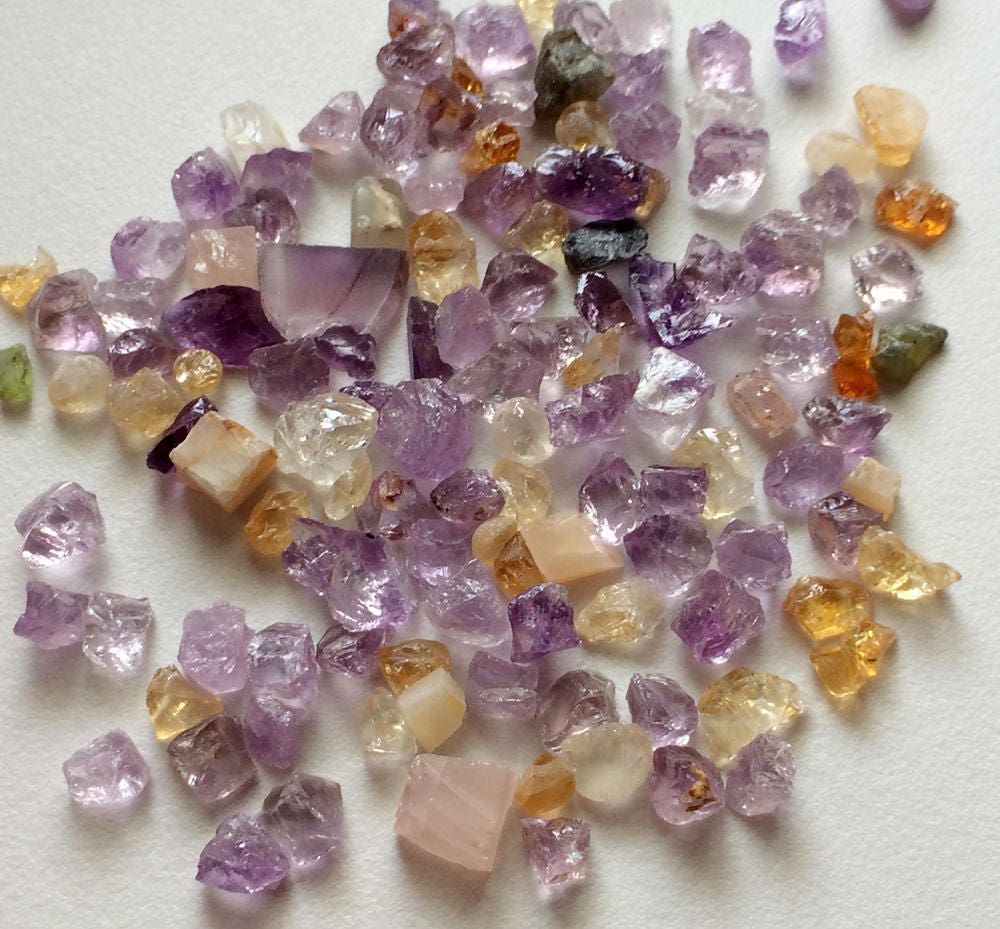 5-12mm Amethyst & Citrine Rough Natural Amethyst And Citrine | Etsy