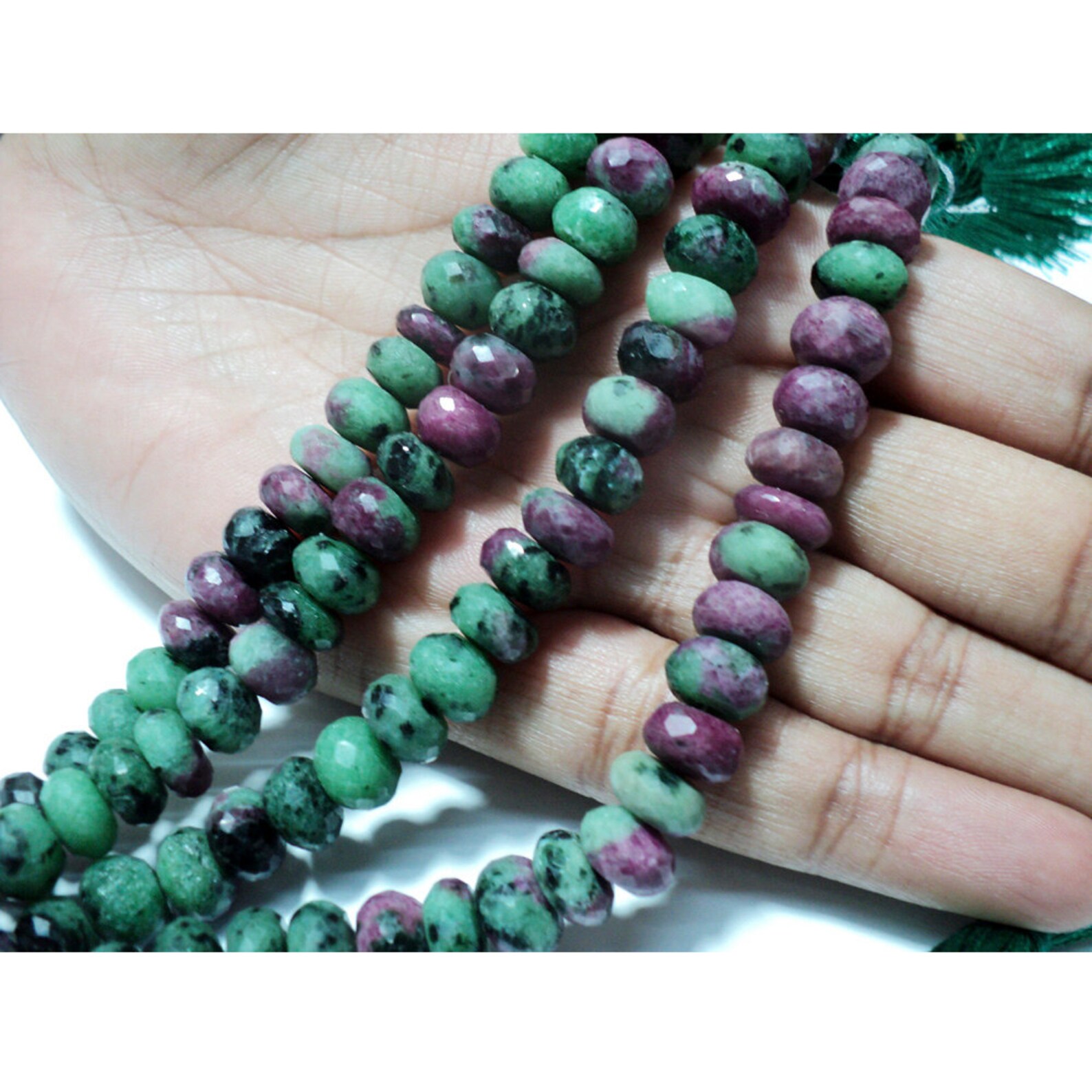 9mm Ruby Zoisite Faceted Rondelle Beads Ruby Zoisite Beads - Etsy