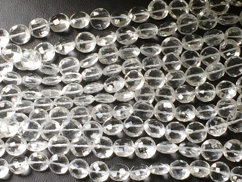 10-10.5mm Crystal Quartz Faceted Coin Beads Crystal Quartz | Etsy