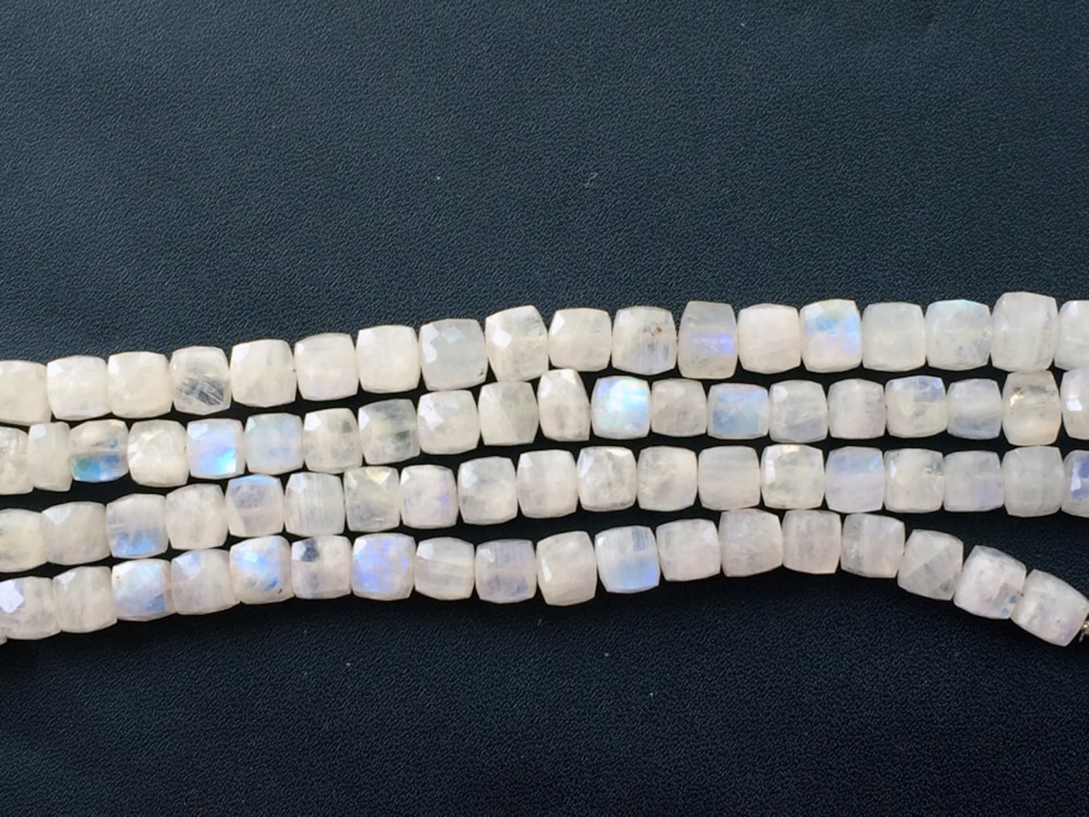7mm Rainbow Moonstone Faceted Box Beads, Moonstone Faceted Cubes Beads ...