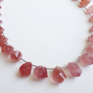 12mm Strawberry Quartz Beads, Natural Strawberry Quartz Faceted Twisted ...