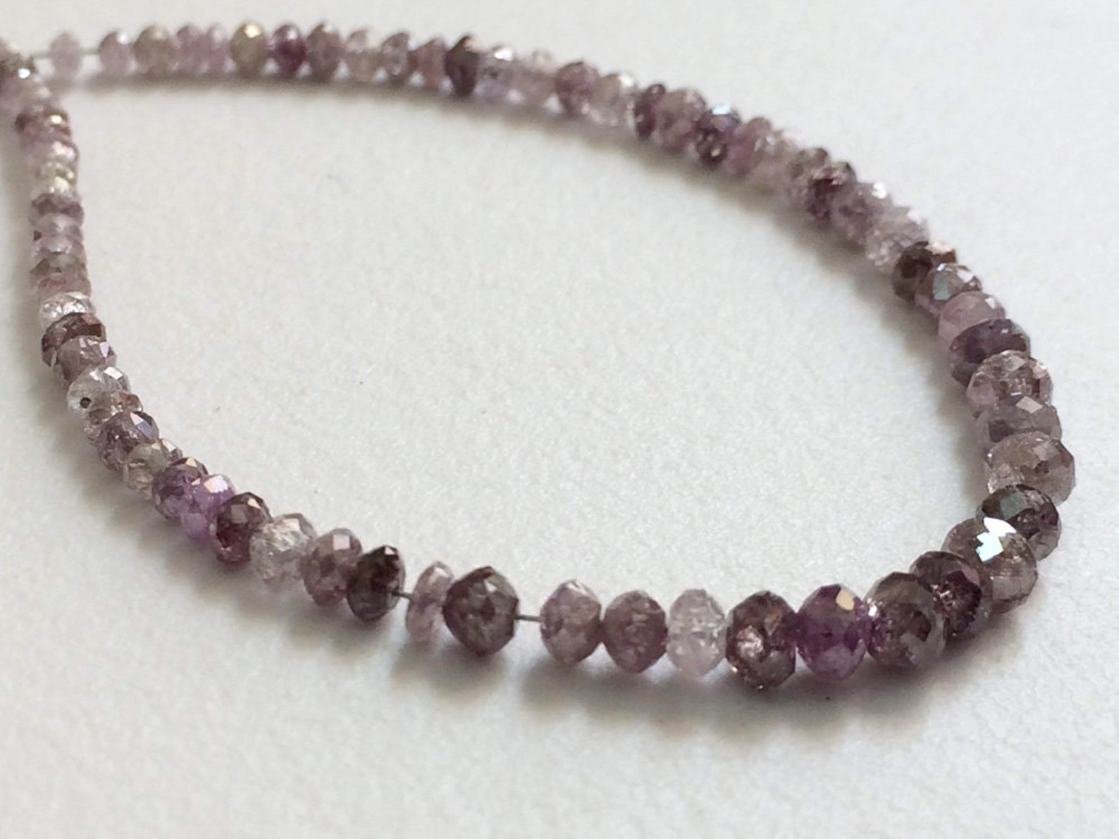 1.5-3mm Pink Sparkling Faceted Diamond Rondelle Beads Natural - Etsy