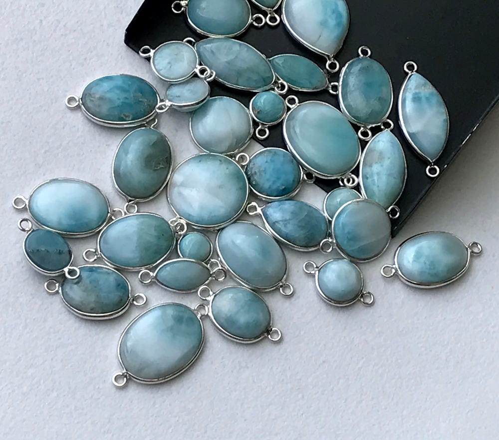 13-22mm Larimar Bezel Mix Shape Connector Larimar Flat Back | Etsy