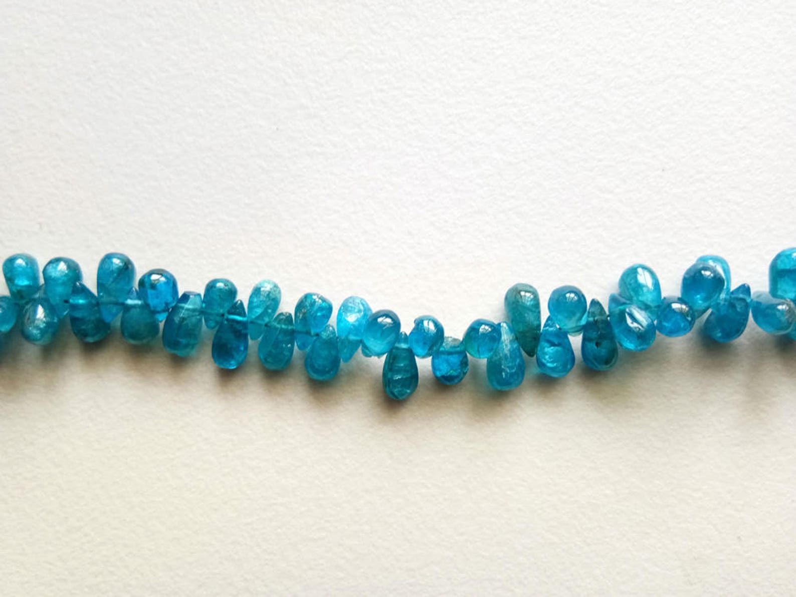 3x6mm - 4x8mm Neon Blue Apatite Plain Tear Drop Beads, Apatite ...