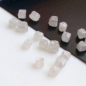 3-4mm White Rough Diamond Cube, Natural Pure White Diamonds, Loose ...