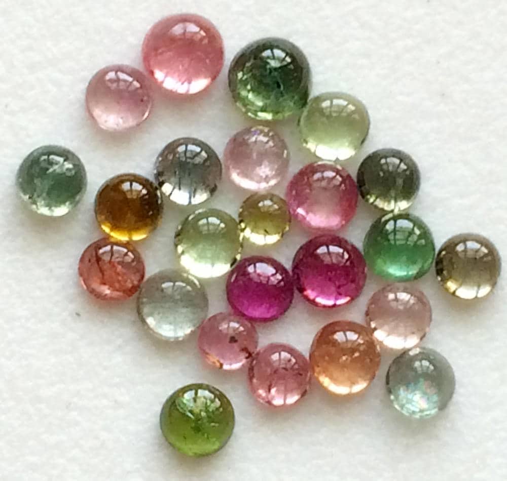 2-3mm Tourmaline Plain Round Cabochons Multi Tourmaline Flat | Etsy