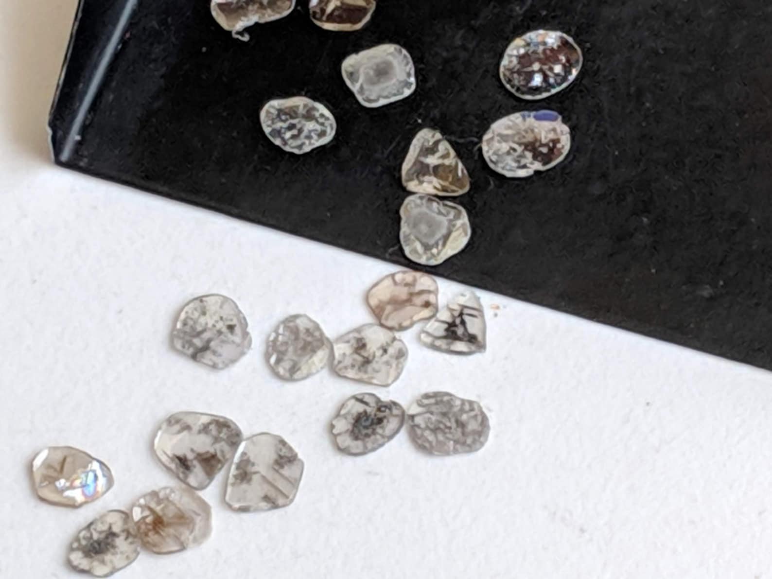 5-6mm Salt and Pepper Diamond Slice, Natural Faceted Salt & Pepper ...