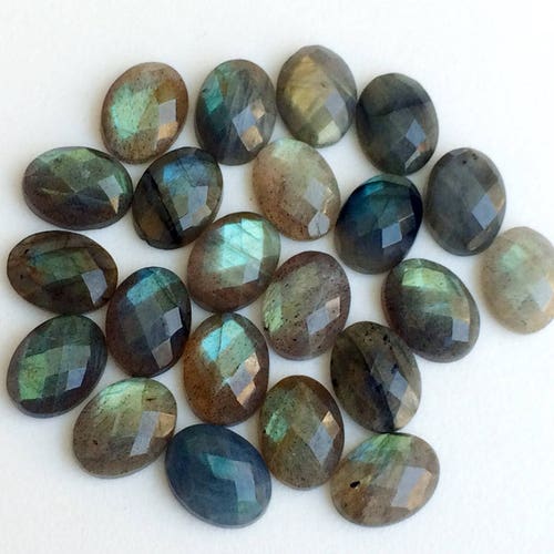 10mm Labradorite Rose Cut Round Flat Back Cabochons - Etsy