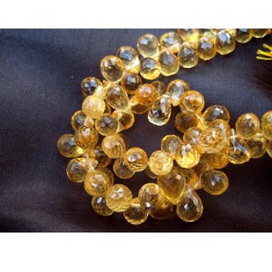 5x8mm-8x10mm Citrine Faceted Tear Drop Beads, Citrine Drop Briolettes ...