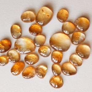 6-11mm Citrine Cabochons, Natural Plain Free Form Shape Citrine Flat ...