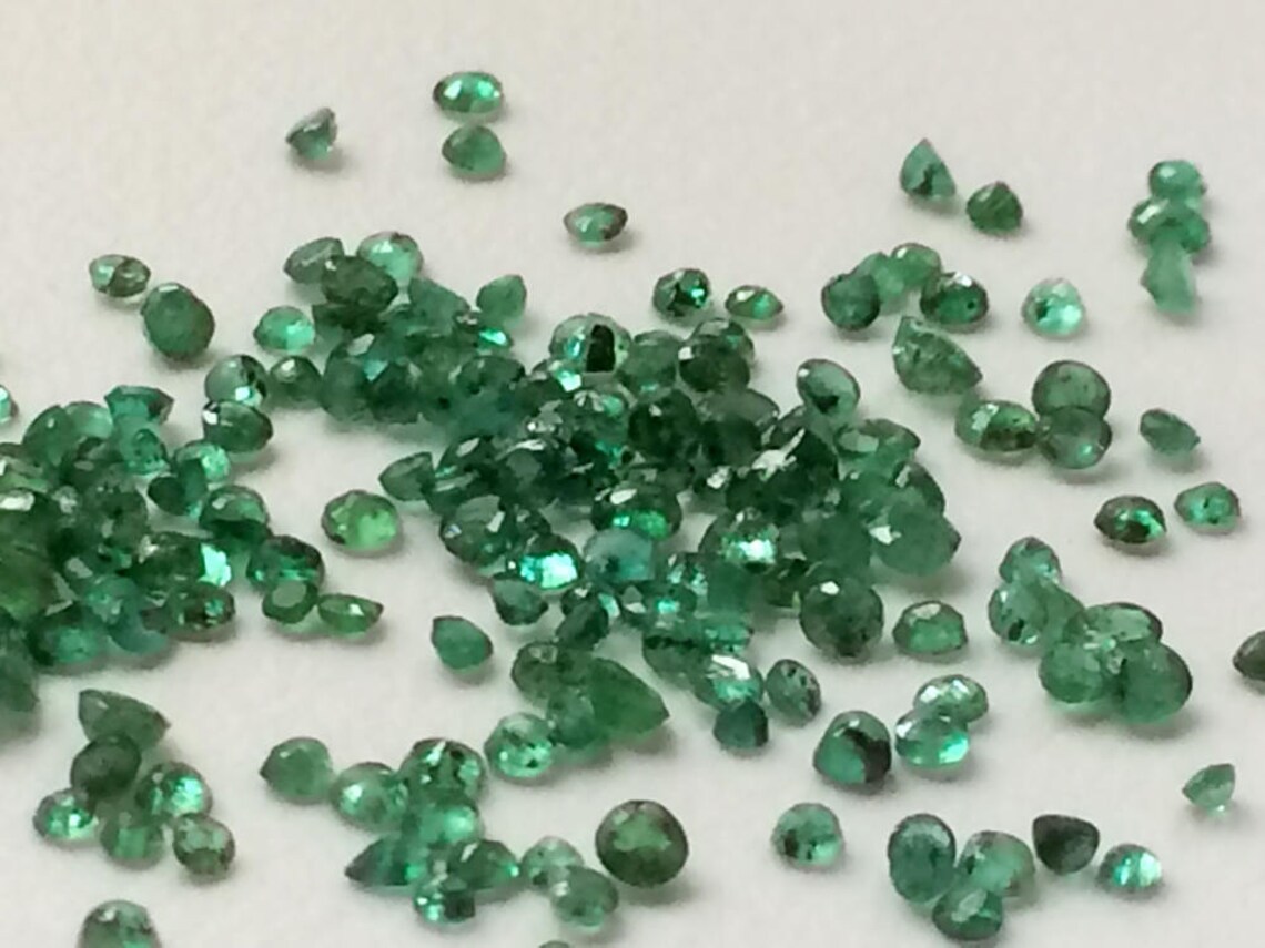 1.5-3mm Emerald Cut Stones, Natural Loose Emerald Faceted Round ...