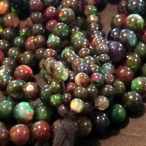 3.5-6 Mm Black Opal Plain Round Ball, Ethiopian Welo Black Opal ...