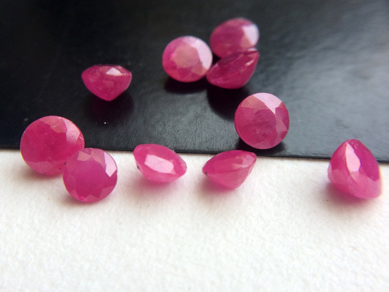 5.4-5.8mm Ruby Round Cut Stones 4 Pieces Natural Johnson - Etsy