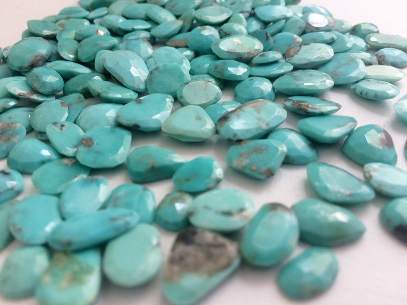 8-11mm Arizona Turquoise Rose Cut Cabochons, Natural Arizona Turquoise ...