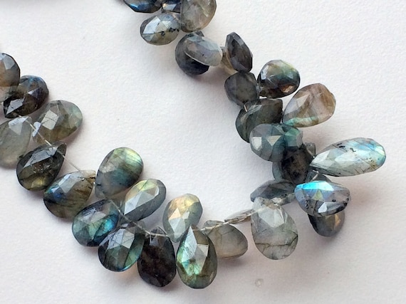 14x10mmTo16x11mm Labradorite Faceted Pear Beads Labradorite | Etsy