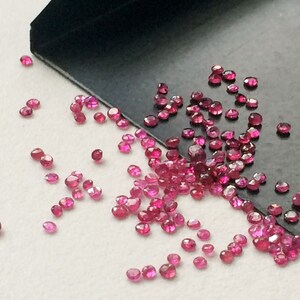 1-2mm Ruby Round Cut Stones, Natural Loose Ruby Gems, Tiny Faceted Ruby ...