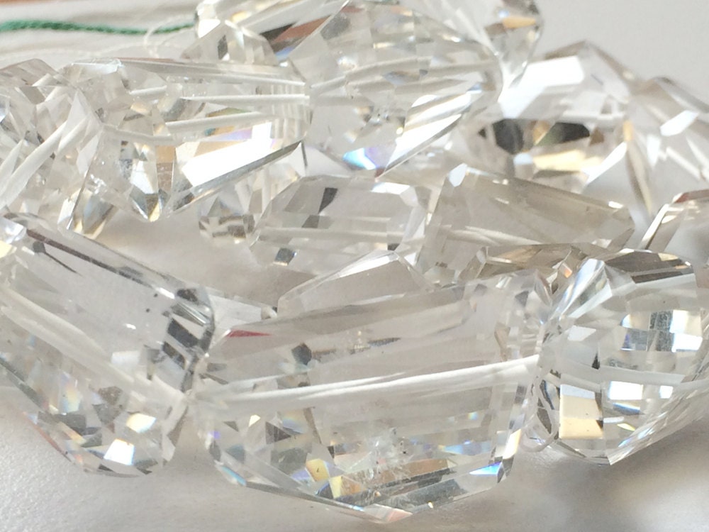 22x12mm to 20x11mm Clear Crystal Quartz Faceted Nuggets, Crystal Quartz ...