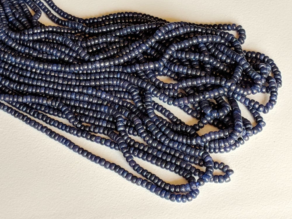 3.5mm Blue Corundum Plain Beads, Blue Corundum Plain Rondelle Beads ...