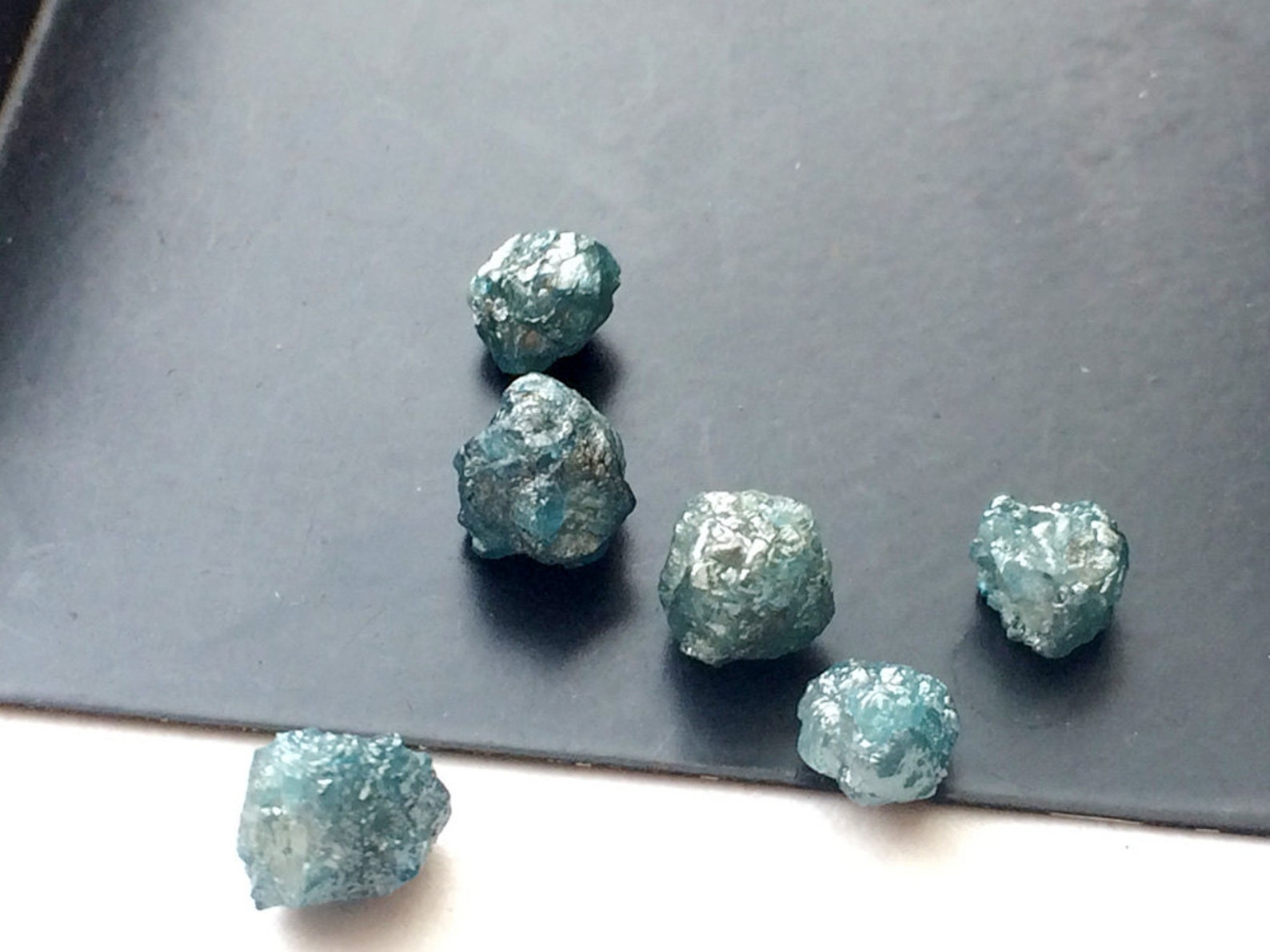 5-7mm Blue Raw Diamond, Blue Rough Round Diamond, Rough Diamond, Uncut ...