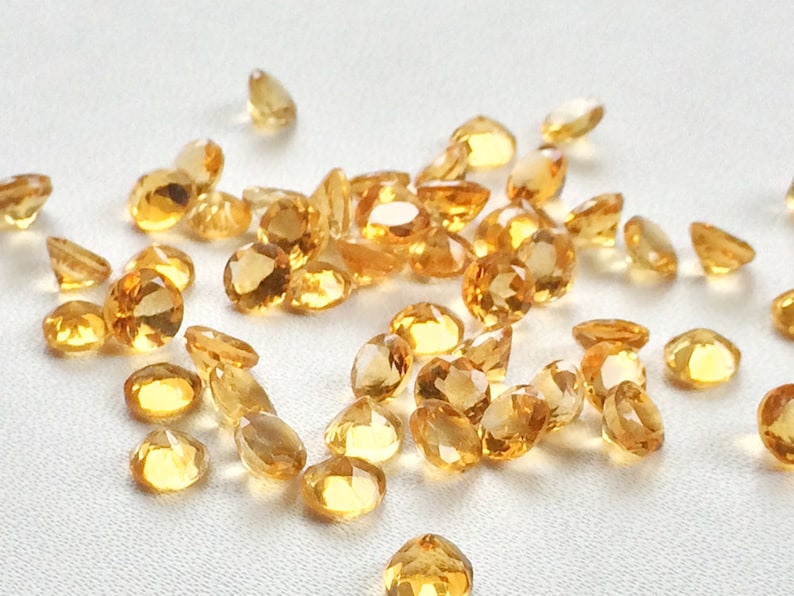 4mm Citrine Cut Stone, Calibrated Citrine Round Faceted Stone ...